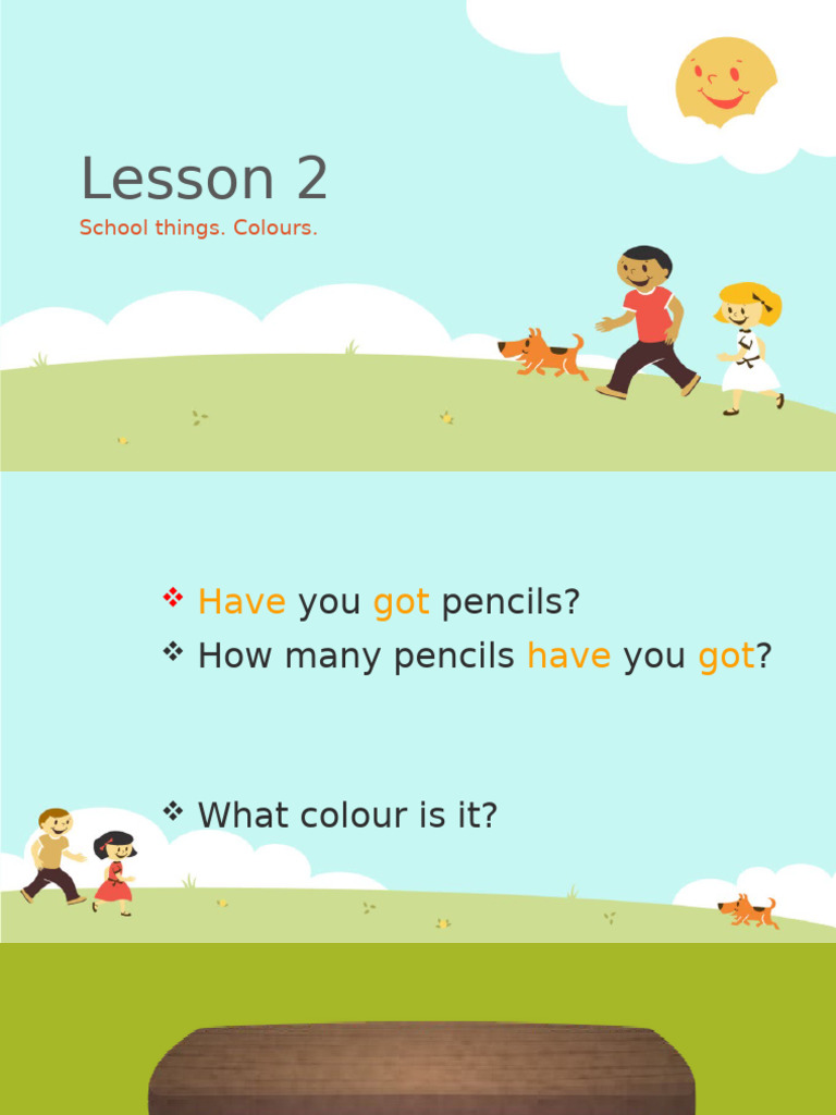 Lesson 2 School Things Colours | PDF | Home & Garden | Art