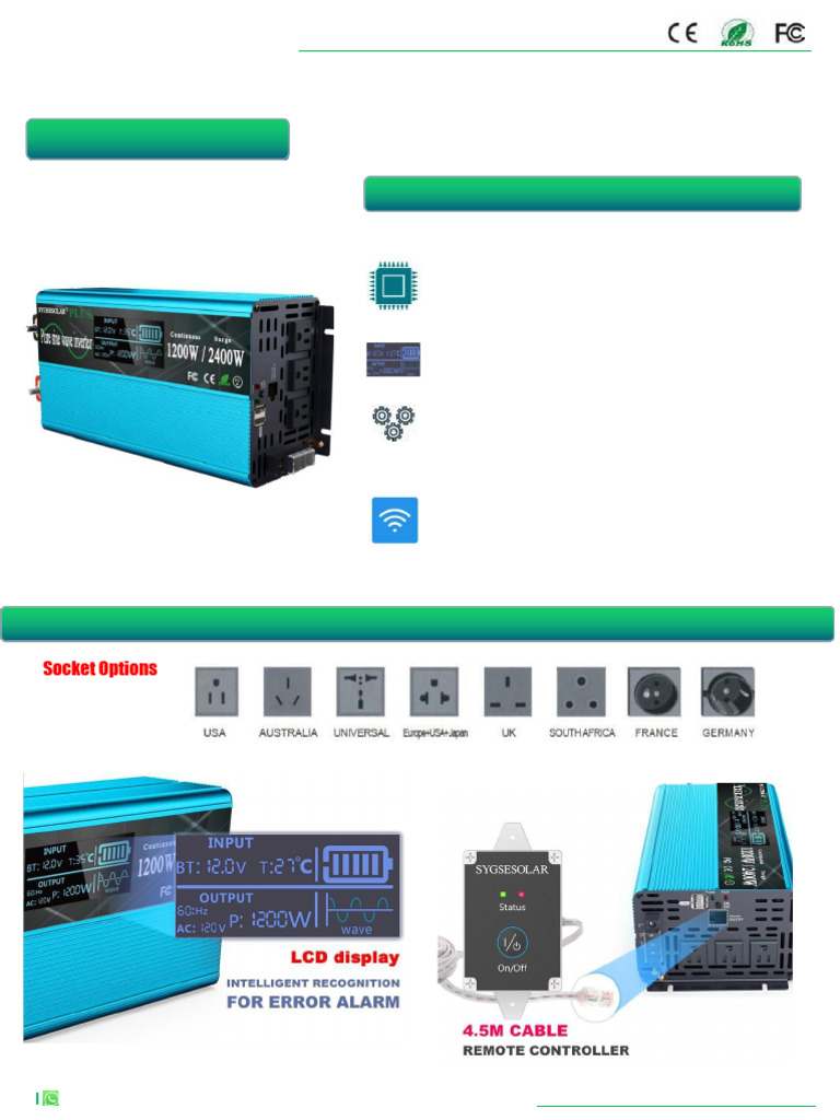 Pure-Sine-Wave-Inverter-Datasheet | PDF | Power Inverter | Electronic Engineering