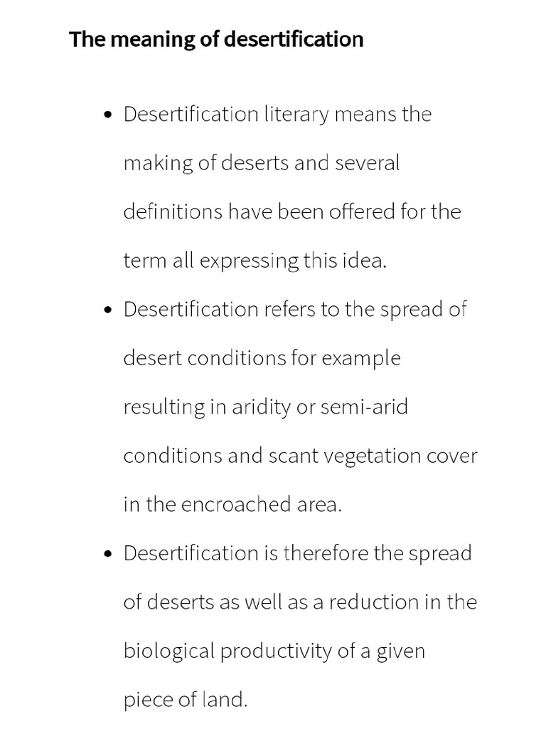 Desertification Notes | PDF