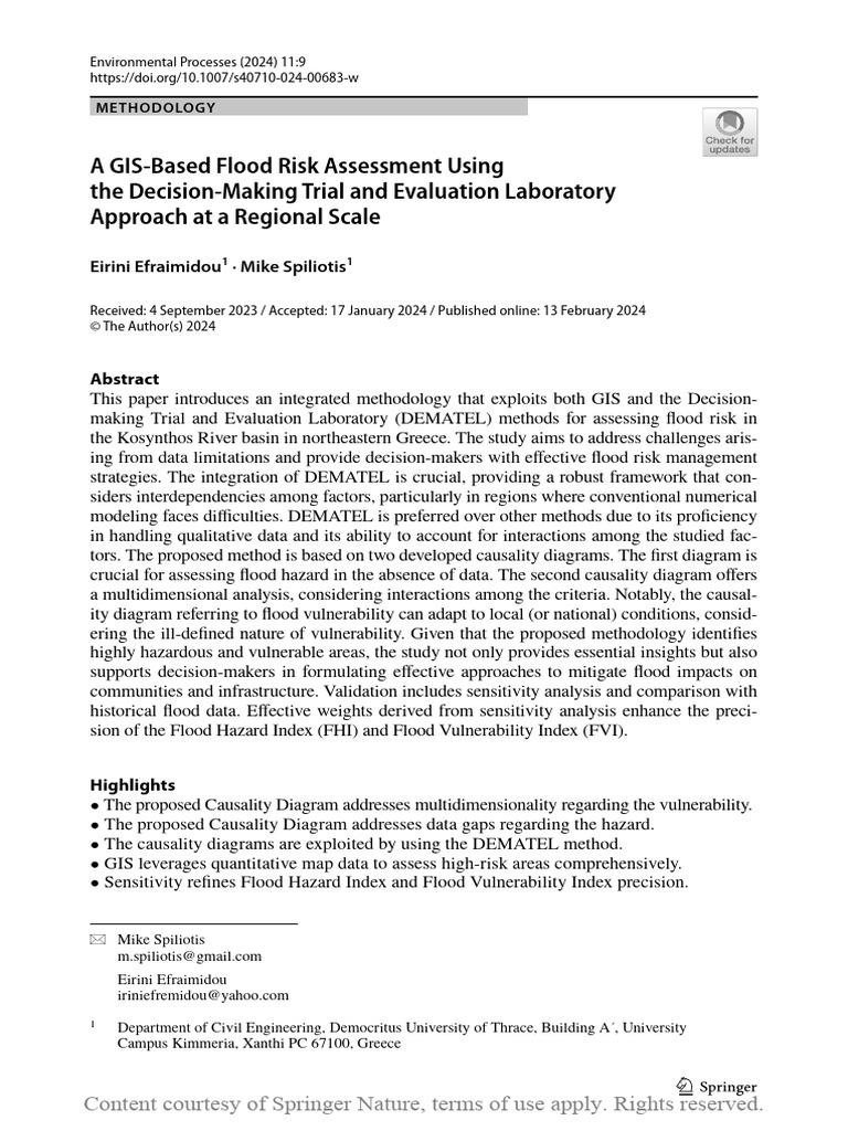 A GIS-Based Flood Risk Assessment Using The Decisi | PDF | Flood | Risk