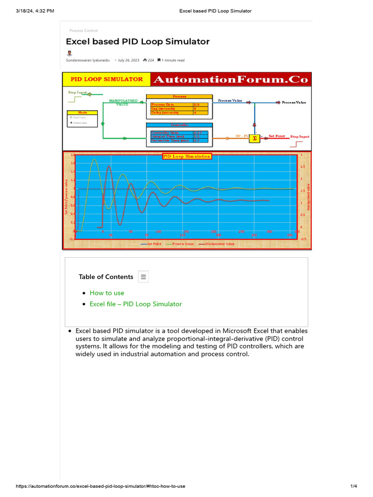 Excel based PID Loop Simulator | PDF | Microsoft Excel | Simulation Excel based PID Loop Simulator | PDF | Microsoft Excel | Simulation