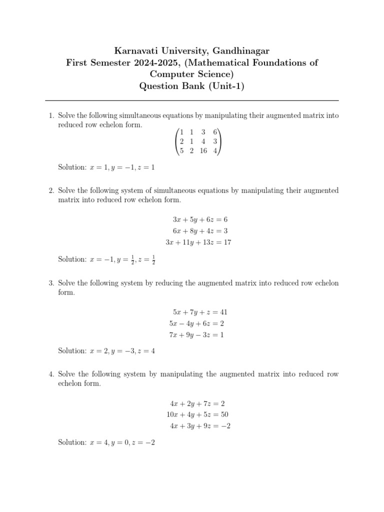 Question Bank MFCS 2 | PDF | Mathematical Physics | Numerical Analysis