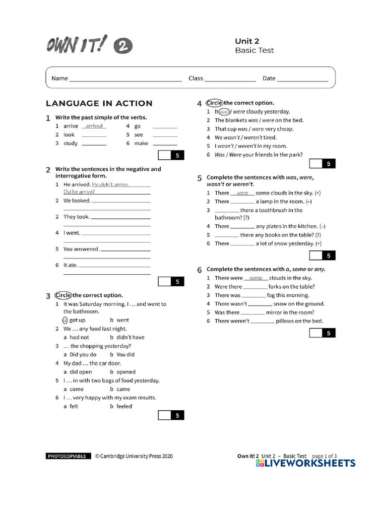 Test Unit 2 Standard | PDF