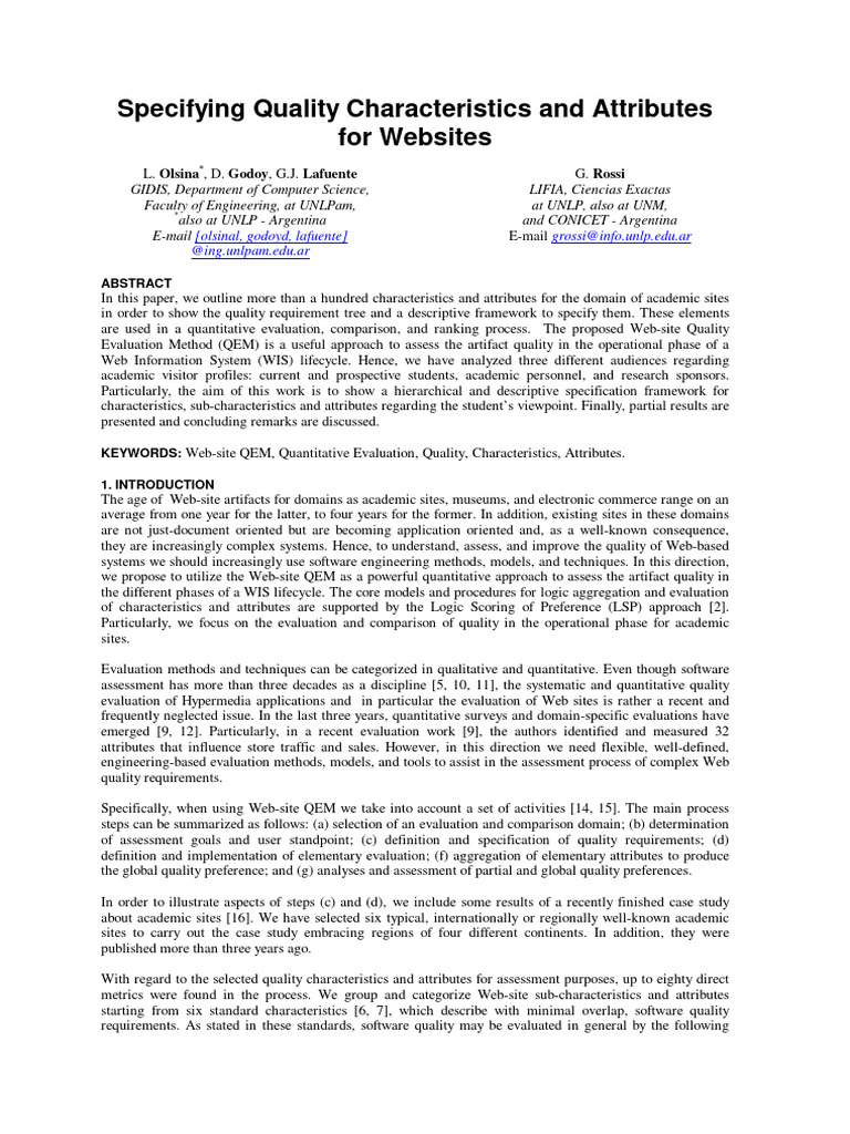 Specifying Quality Characteristics and A | PDF | Usability | Evaluation