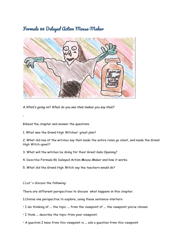 Formula 86 Delayed Action Mouse-Maker | PDF | Language Arts ...