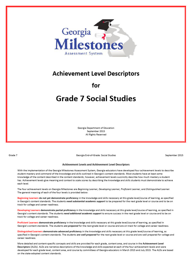 Grade 7 Social Studies Achievement Levels | PDF | Asia | Middle East