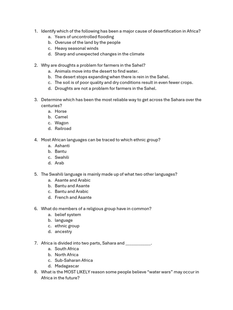 7th Grade Social Studies Common Formative Assessment #1 | PDF