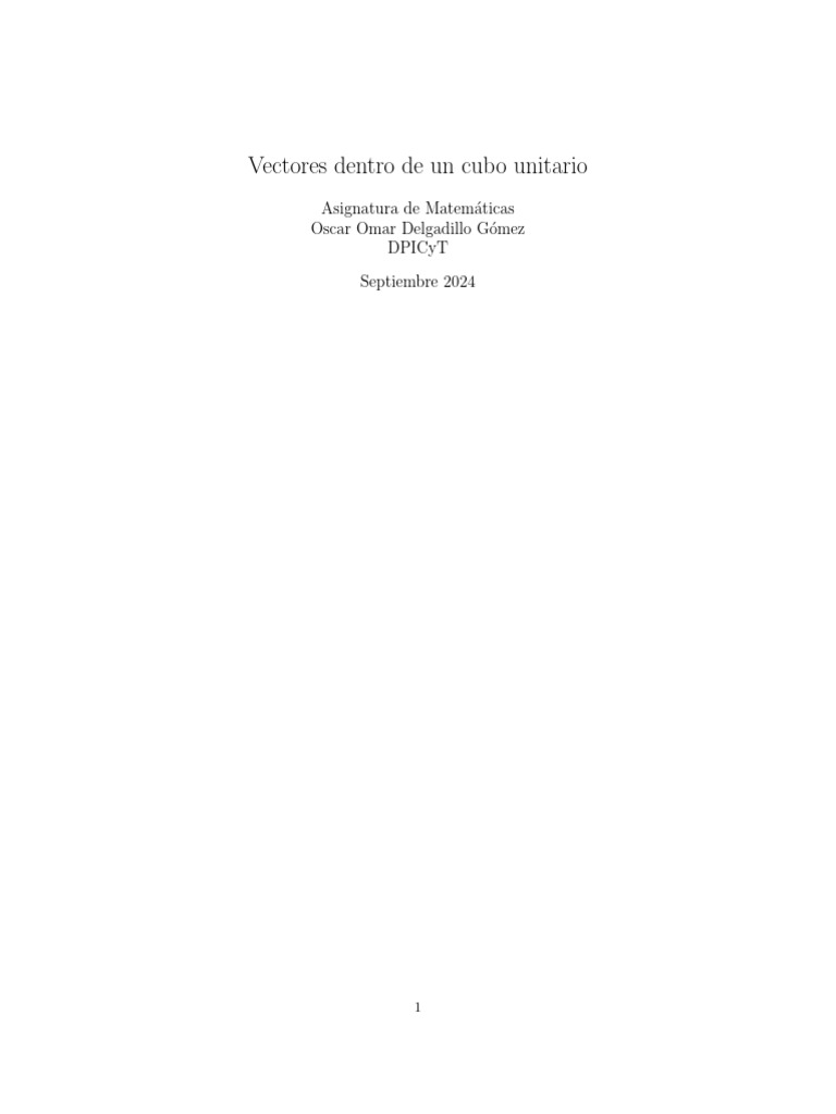 Vectores Dentro de Un Cubo Unitario | PDF