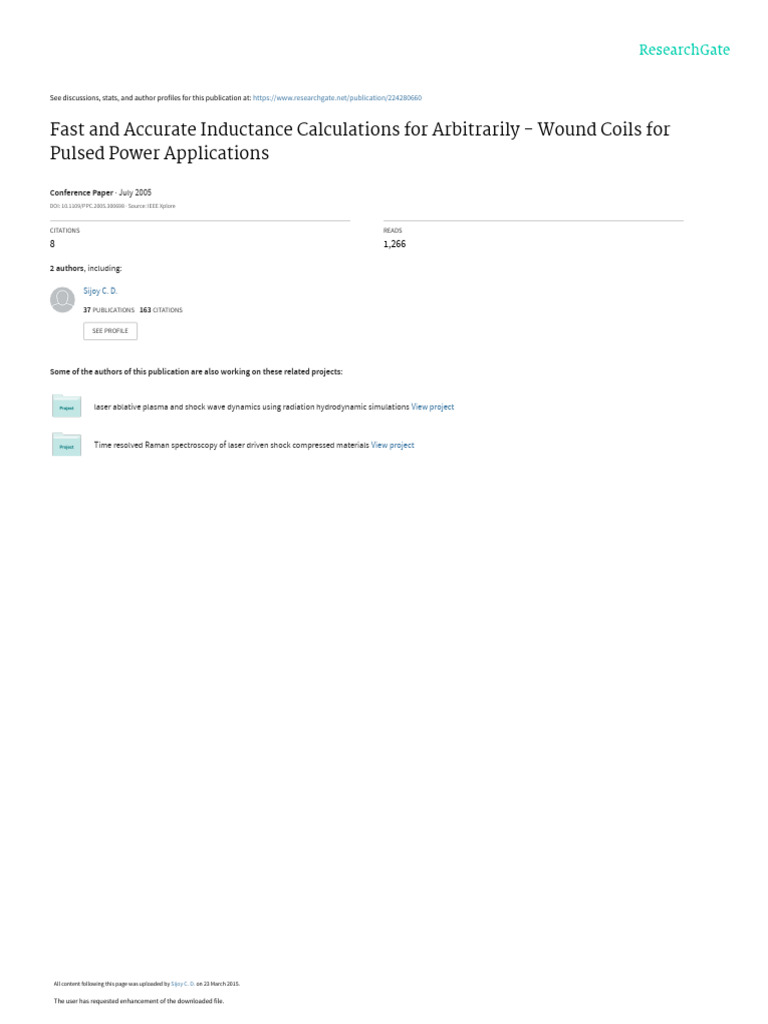 Fast And Accurate Inductance Calculations For Coils Pdf Inductance Inductor