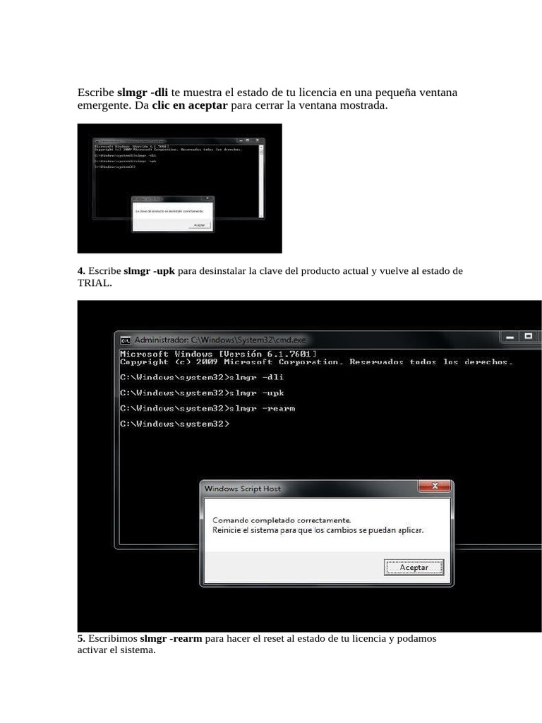 ACTIVAR WIN7 CMD | PDF