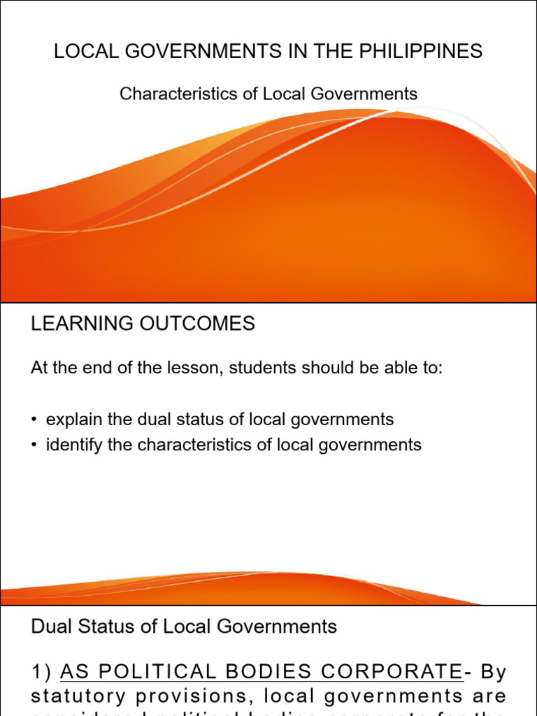 Characteristics of Local Governments in the Philippines | PDF | Taxes ...