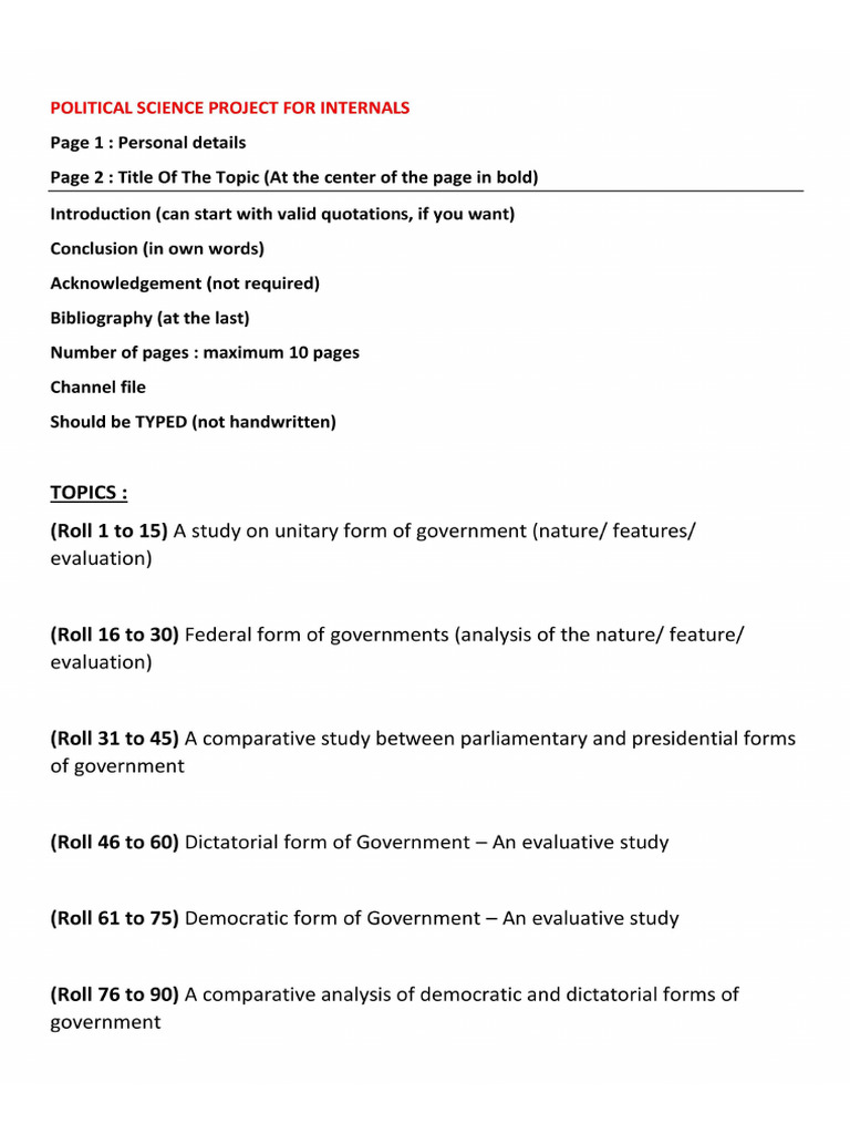 Political Science Project | PDF