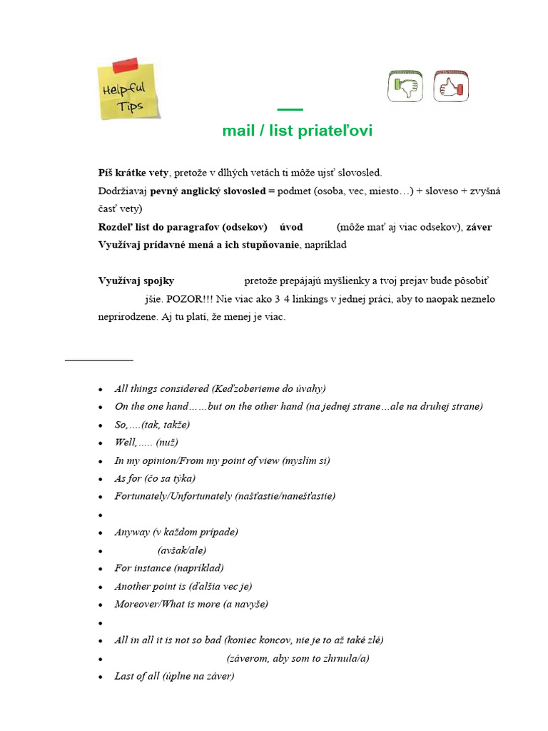 For Against List Priatelovi | PDF