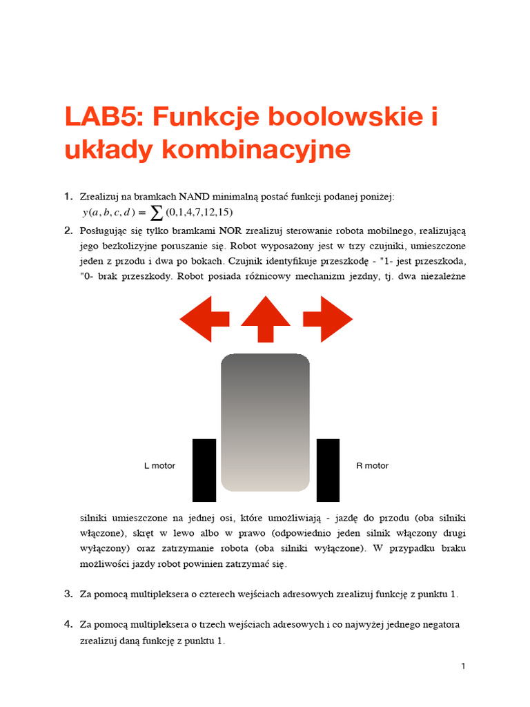 LAB5 2021Z Funkcje Boolowskie 1 | PDF