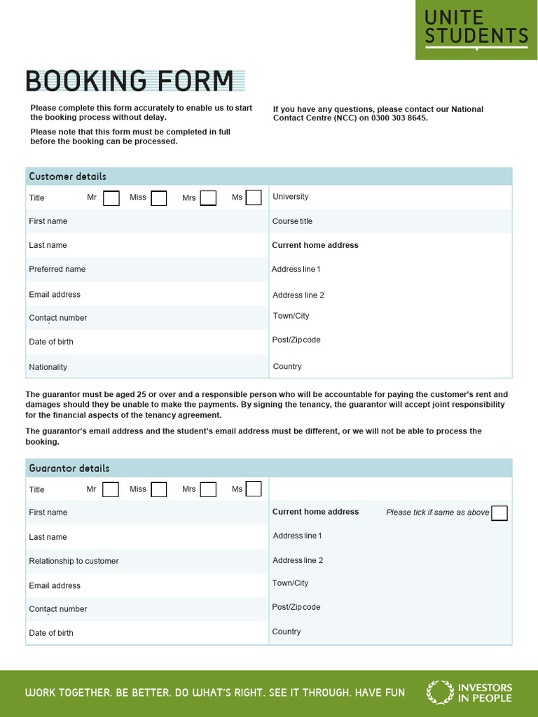 Student Accommodation Form | PDF
