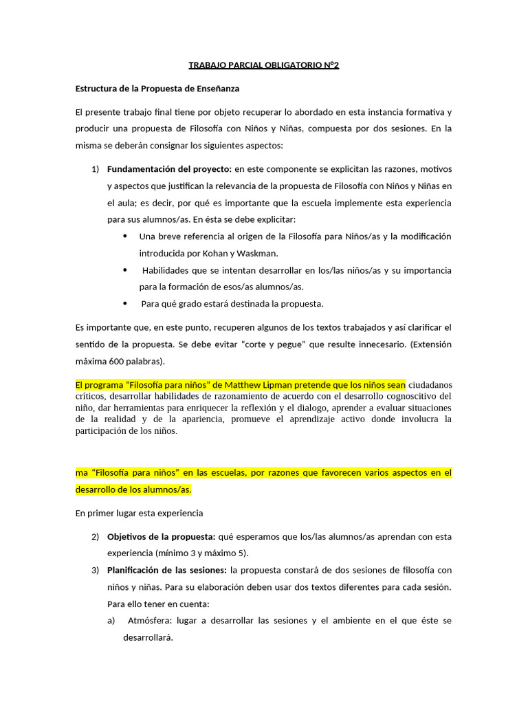 FcN-Trabajo Practico Obligatorio N2 | PDF | Experiencia | Enseñando