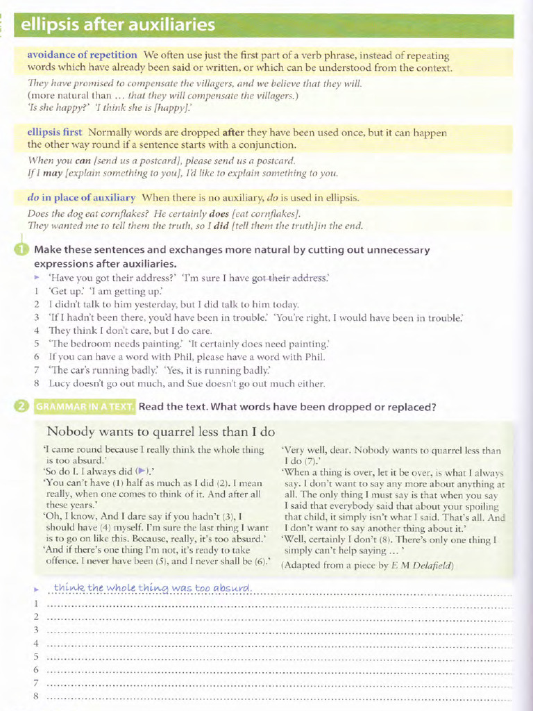 Ellipsis After Auxiliaries | PDF