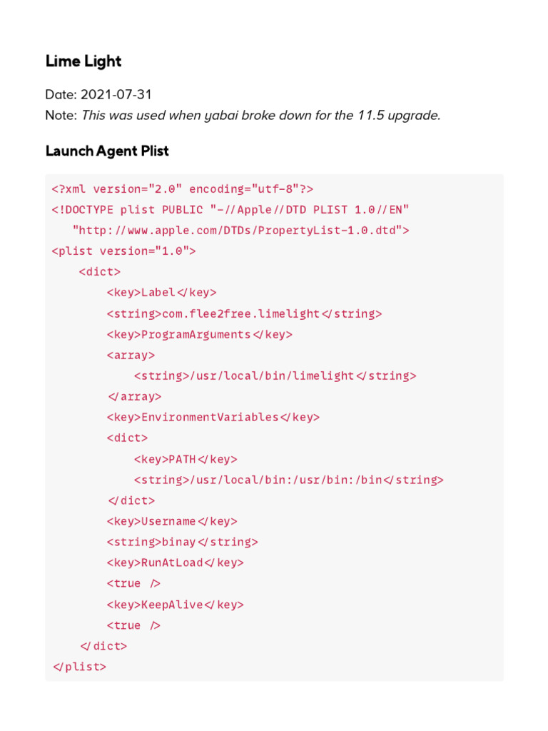 Limelight Launch Agent Configuration | PDF | Computers