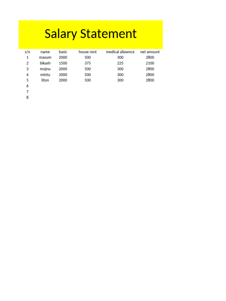 Salary Statement | PDF
