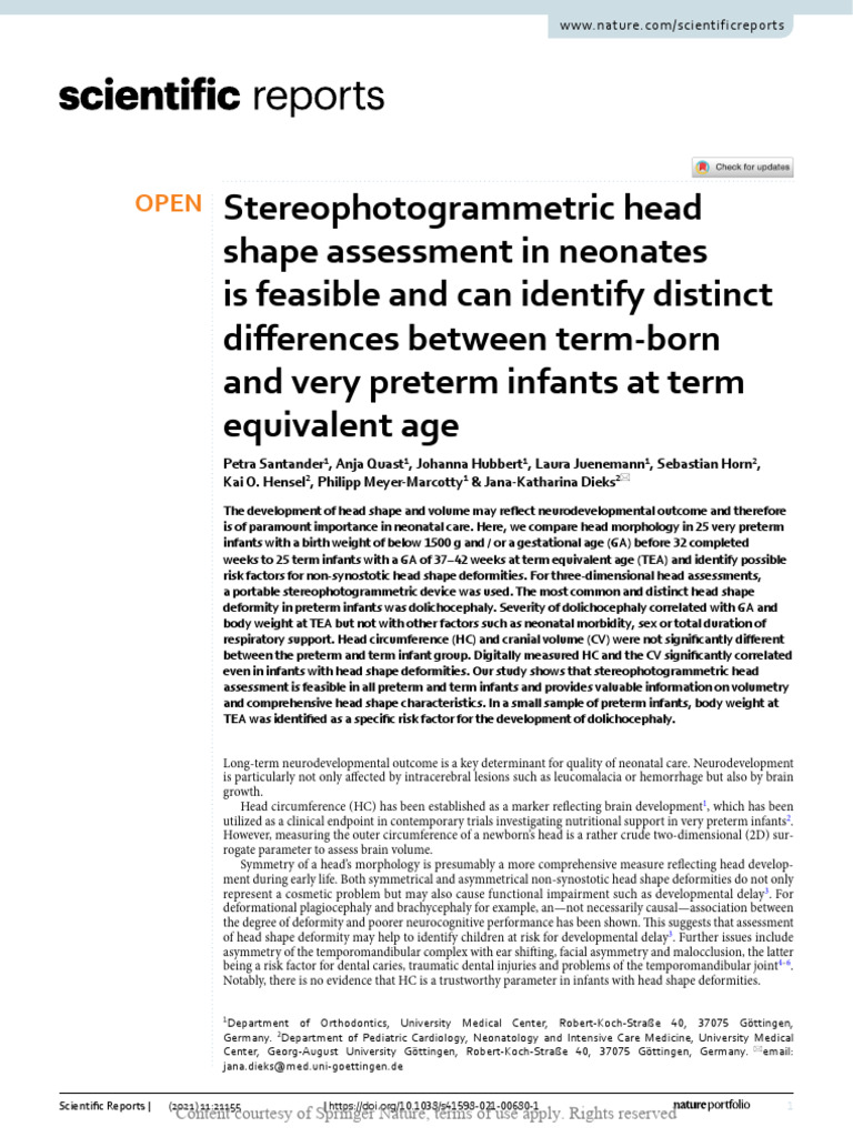 2021 - Scientific Reports - Stereophotogrammetric Head Shape Assessment ...