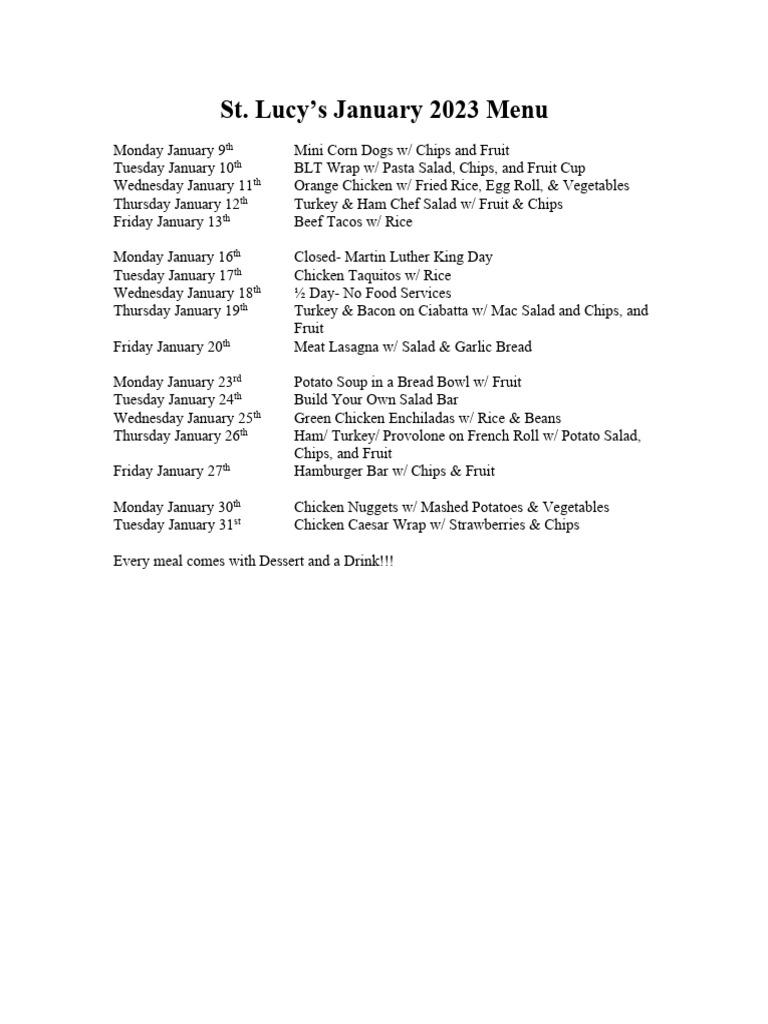 Lunch Menu | PDF | Sports & Recreation | Cooking, Food & Wine