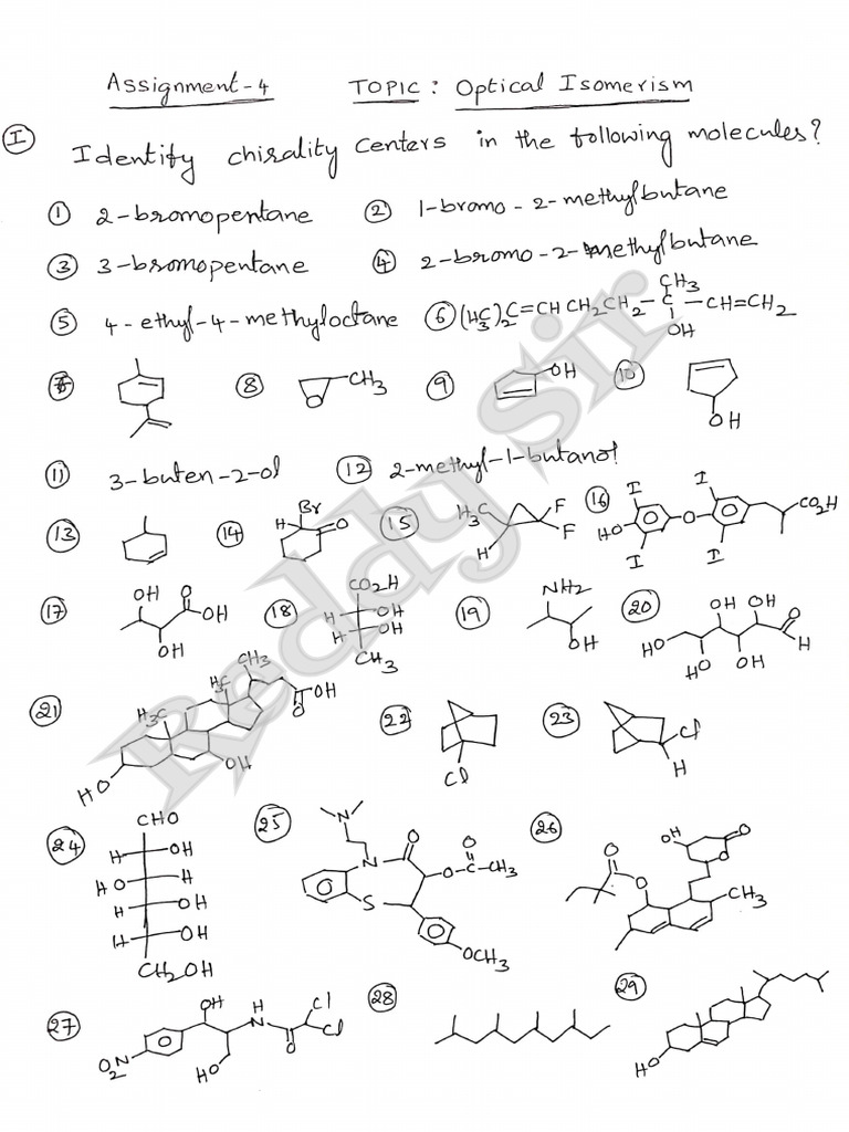 Optical Isomerism assignment.pdf | PDF