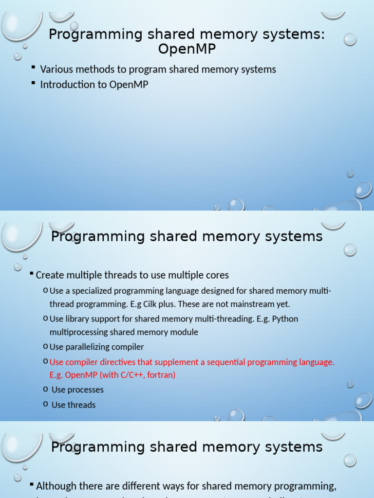 Lect11 Openmp1 | PDF | Software Development | Systems Engineering