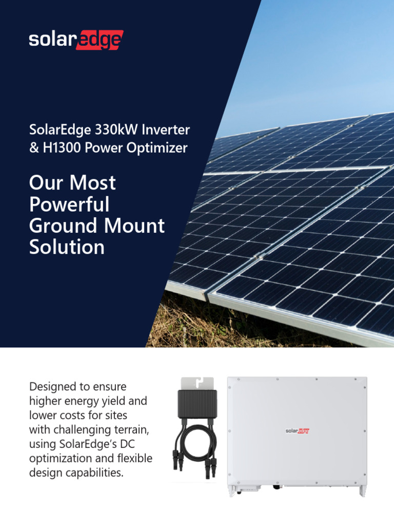 Solaredge 330 Kwinverterh 1300 Poweroptimizerbrochure 1706031532729 ...