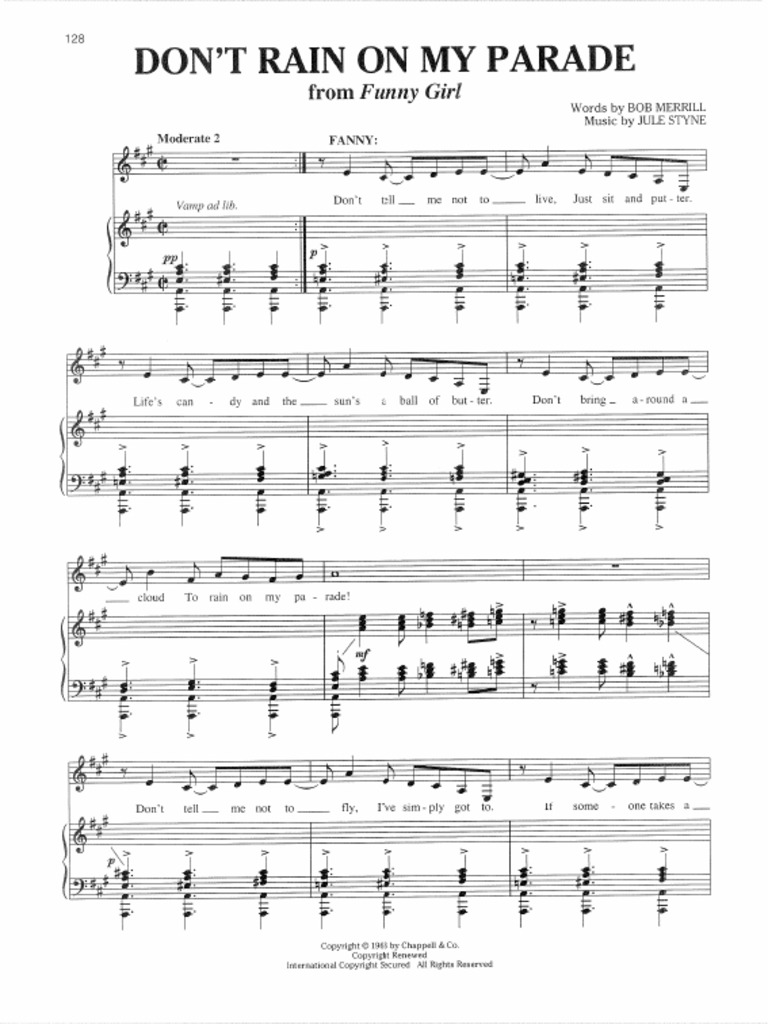 Funny Girl - Don't Rain On My Parade | PDF