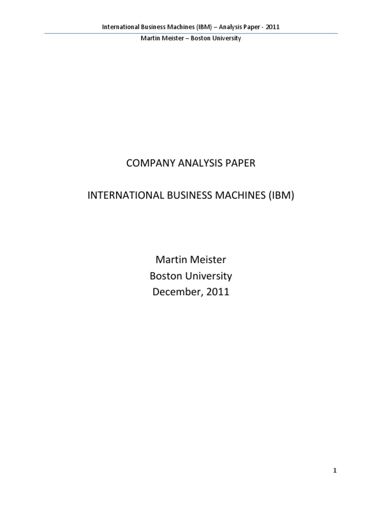 IBM Analysis Paper | PDF | Equity (Finance) | Ibm