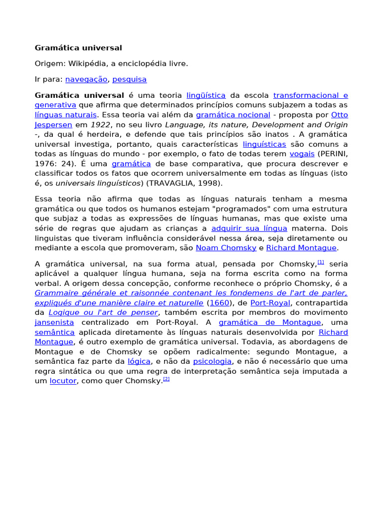 Gramática universal | PDF