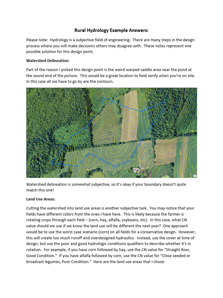 Rural+Hydrology+Example+Answers | PDF | Drainage Basin | Earth Sciences