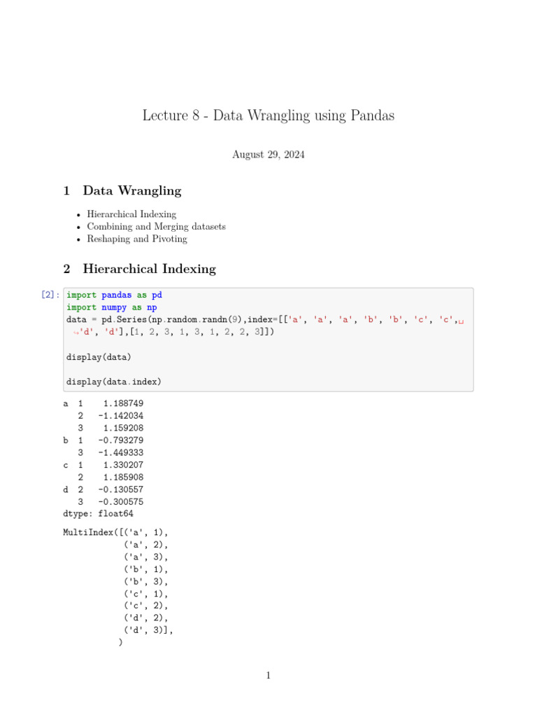 Lecture 8 - Data Wrangling Using Pandas | PDF | Computer Programming ... Lecture 8 - Data Wrangling Using Pandas | PDF | Computer Programming ...