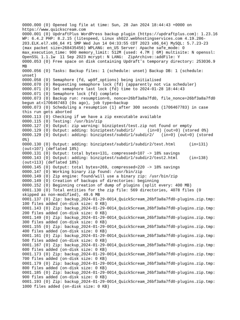 Log 26bf3a8a7fd0 | PDF | Zip (File Format) | Backup