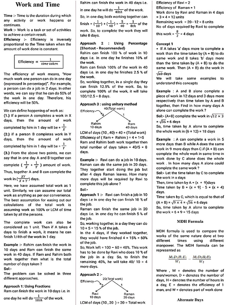 Time and Work All Previous Year Questions PYQs Asked in SSC 2018 | PDF