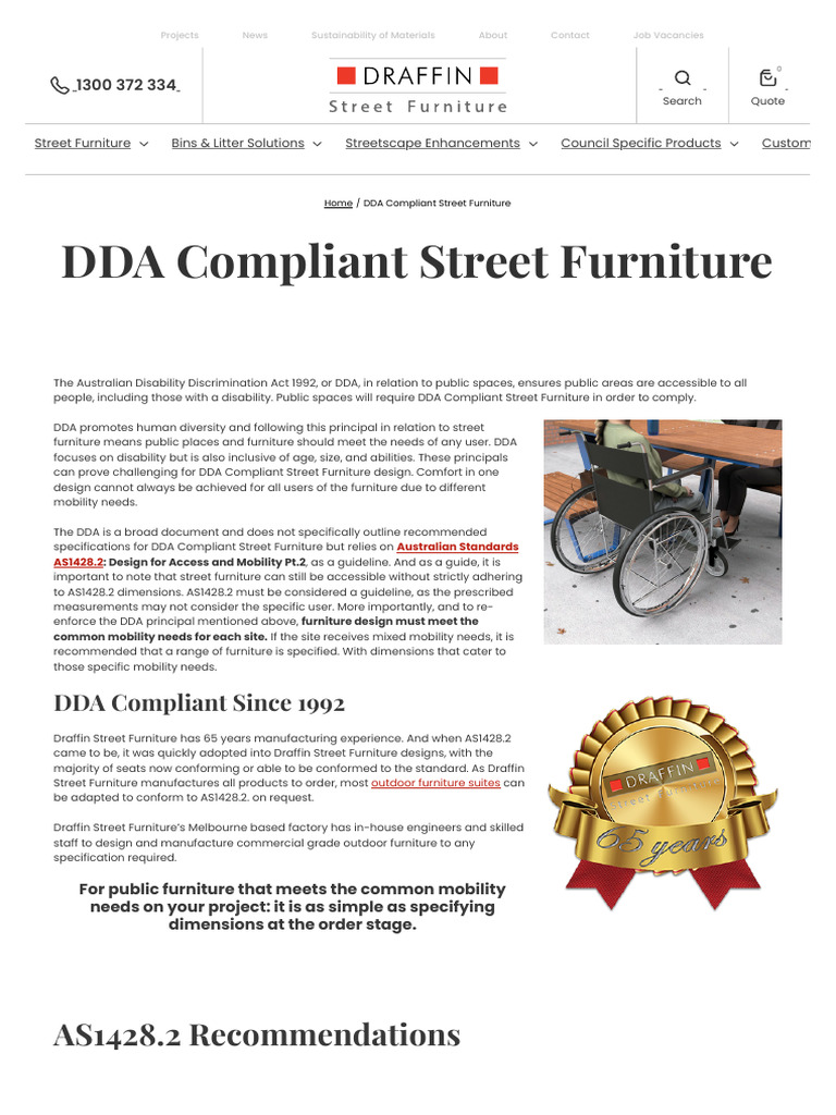 DDA Compliant Street Furniture Guide | PDF | Engineering Tolerance ...