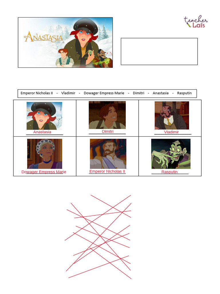 Anastasia Movie Worksheet ANSWERS | PDF | House Of Holstein Gottorp ...