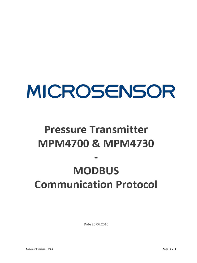 MPM4700 MODBUS Comminication Protocol - V1.1 - User | PDF | Computer Programming | Computing