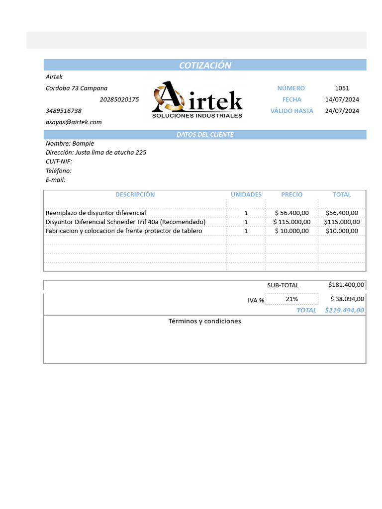Presupuesto Bompie | PDF
