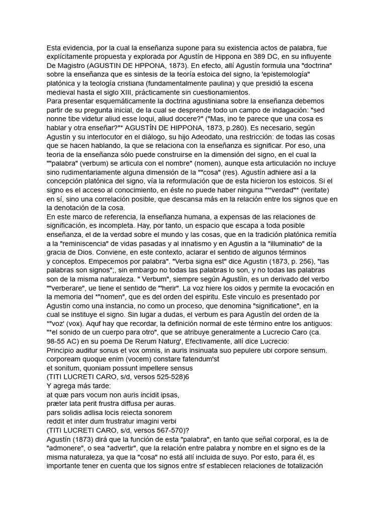 Enseñar Algo Diferente Al Habalr | PDF | Agustín De Hipopótamo ...