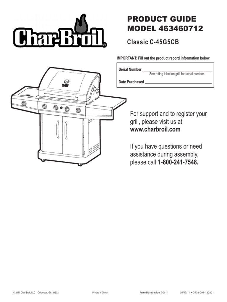 Char-Broil 463460712_product_guide | PDF | Grilling | Barbecue Grill