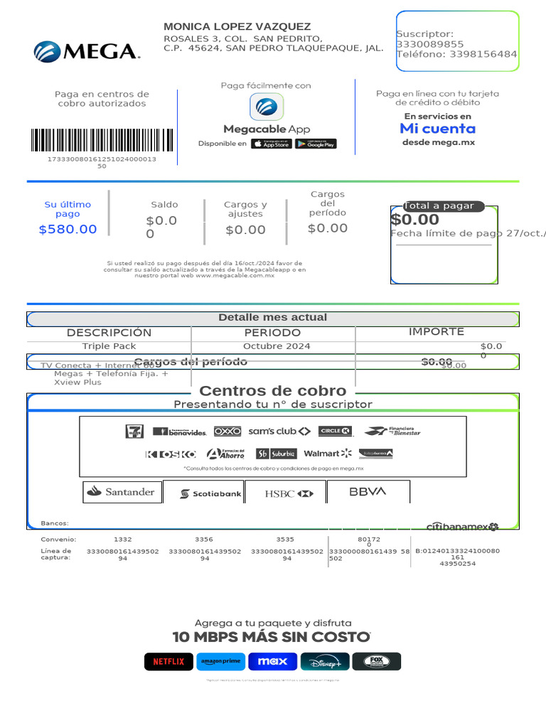 Megacable Editable | PDF | Telecomunicaciones | Industrias de servicio
