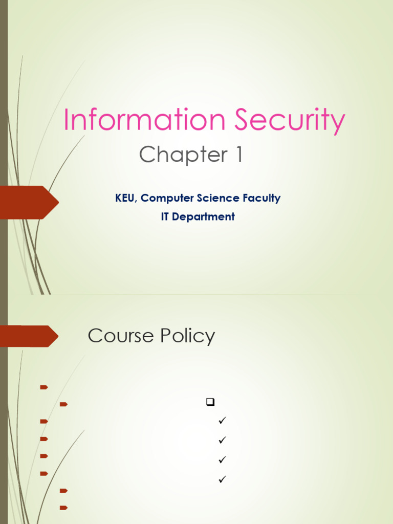 Information Security - Chapter 1 | PDF | Security | Computer Security