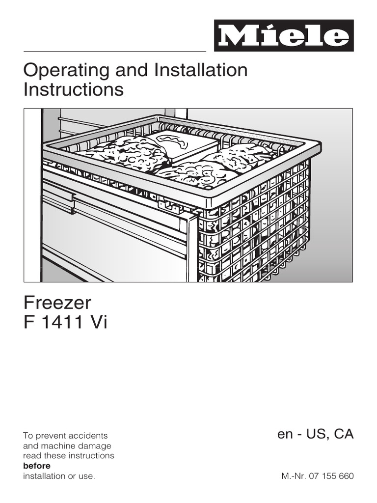 Miele Freezer Manual F1411Vi | PDF | Refrigerator | Chlorofluorocarbon