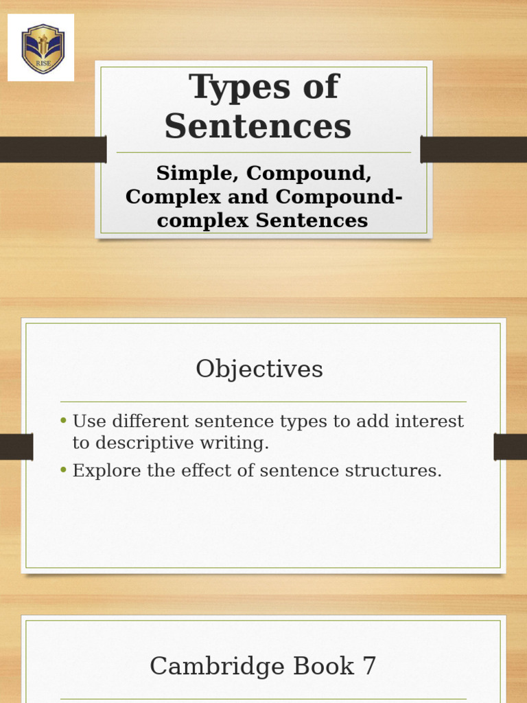 Simple - Compound - Complex - Compound-Complex Sentences KS3 | PDF ...