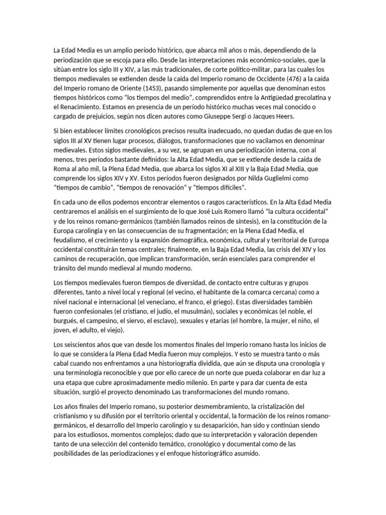 Etapas y Transformaciones de la Edad Media | PDF | imperio Bizantino ...