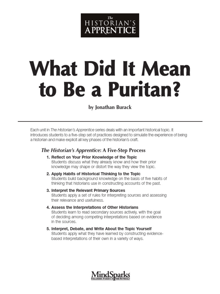 What Did It Mean To Be A Puritan DBQ Packet | PDF | Puritans | John ...