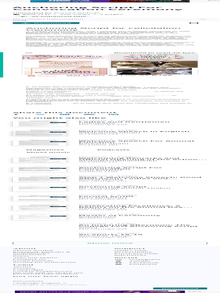 Anchoring Script For Convocation Ceremony PDF | PDF | Scribd