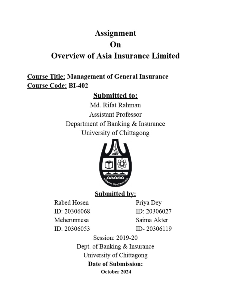 Asia Insurance Limited 5 | PDF | Insurance | Investing