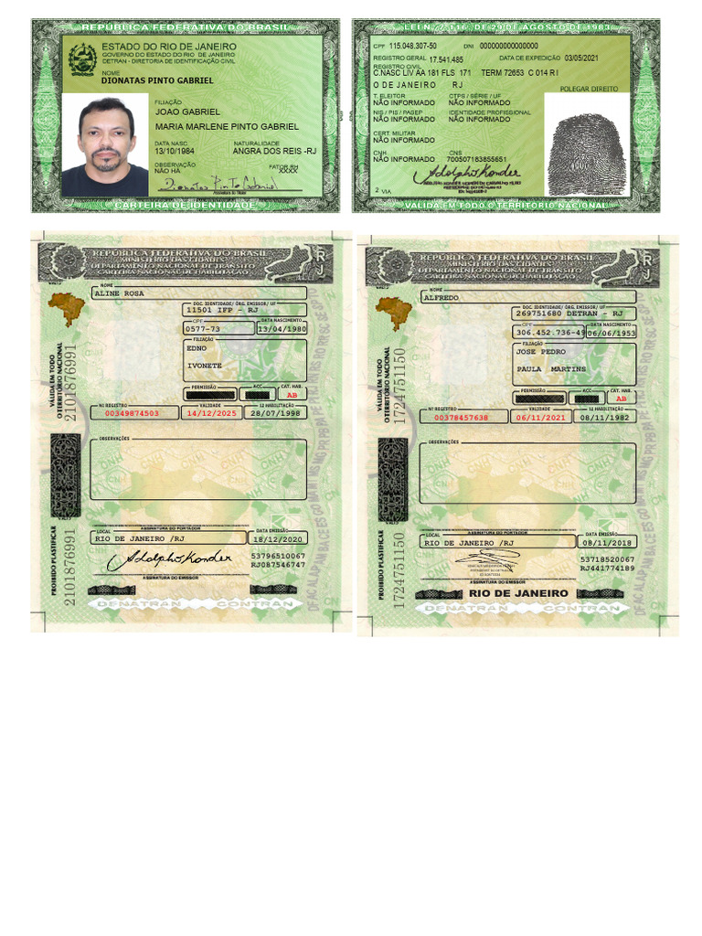 Matriz RJ CNH E RG 1 2 Signed | PDF | Controle de acesso | Governo e personalidade